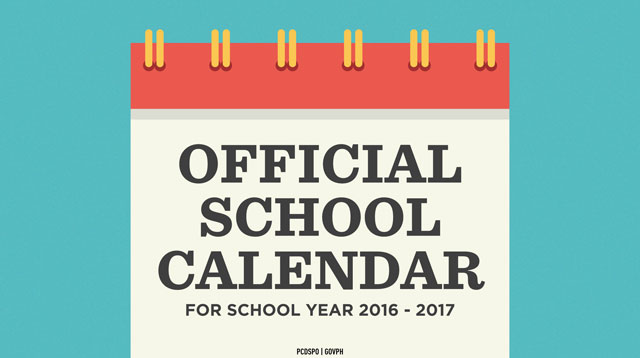 DepEd Releases Calendar for School Year 2016 to 2017